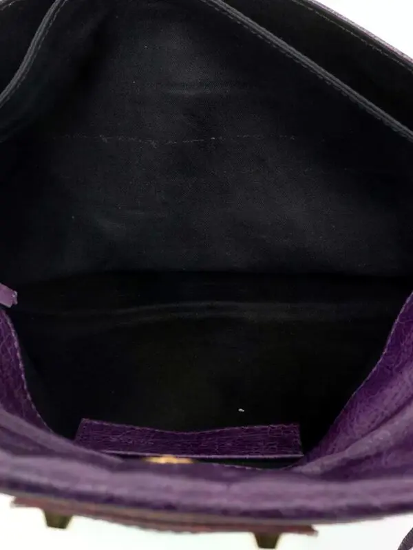 Balenciaga 2005-2026 Lambskin Motocross Classic Envelope Clutch Bag - Purple