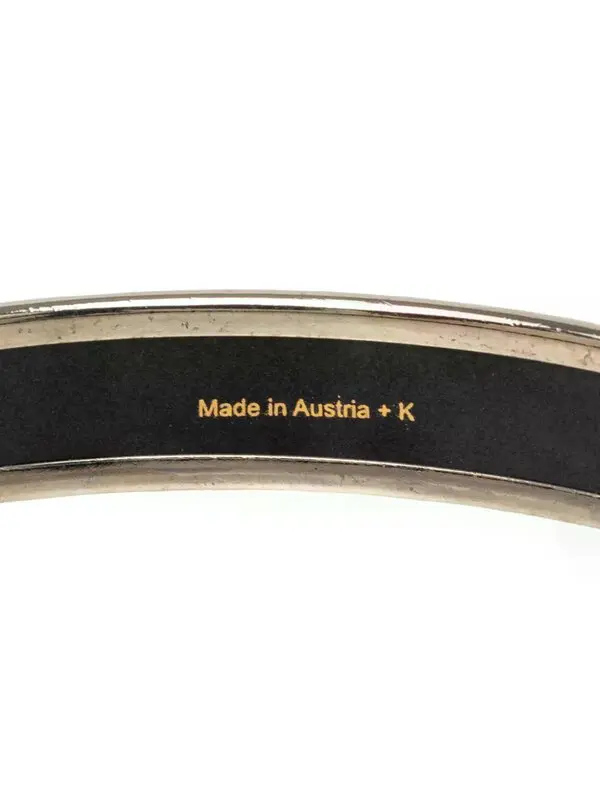 Hermès 1980-2000 Narrow Caleche Enamel Bangle 70 Costume Bracelet