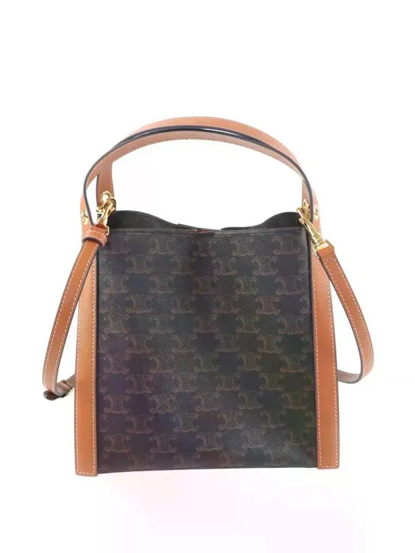 Celine 2025 Small Triomphe Coated Canvas Cube Satchel