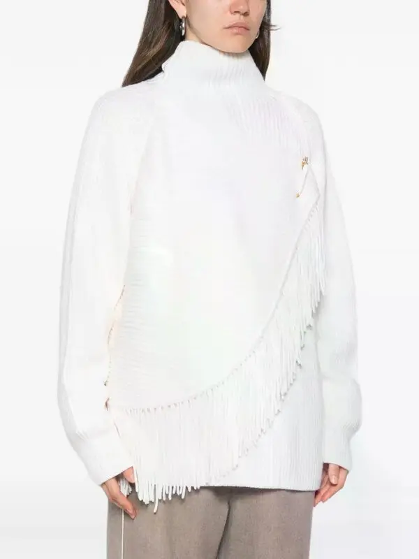 Carven Fringed High-neck Knit