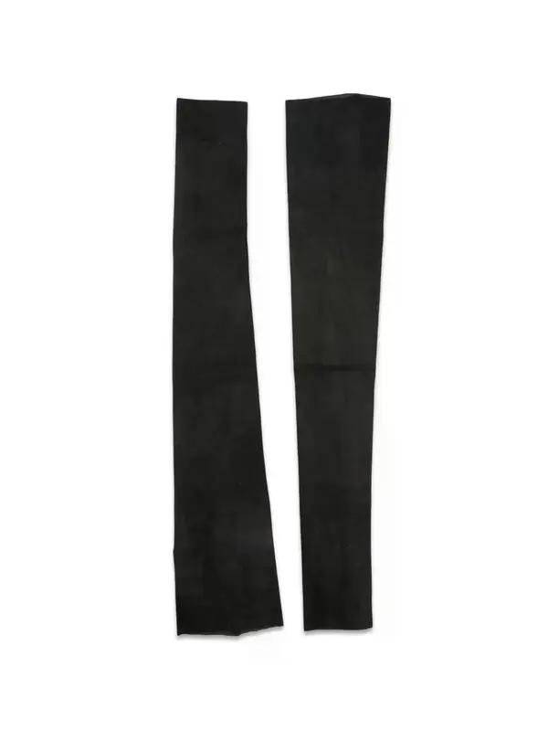Isabel Benenato Suede Fingerless Gloves - Black