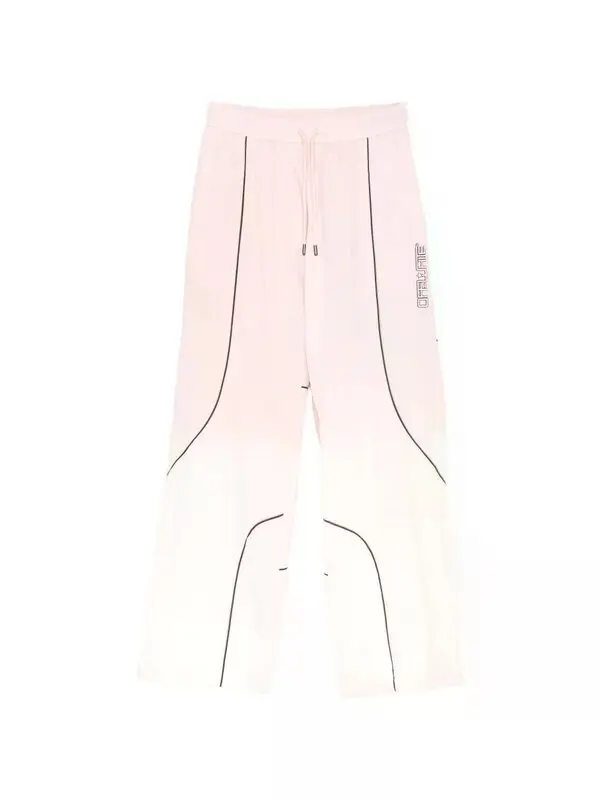 Off-White Logo Embroidered Wide-leg Track Pant - Pink