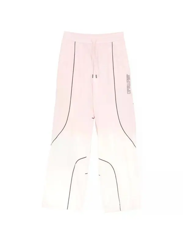 Off-White Logo Embroidered Wide-leg Track Pant - Pink