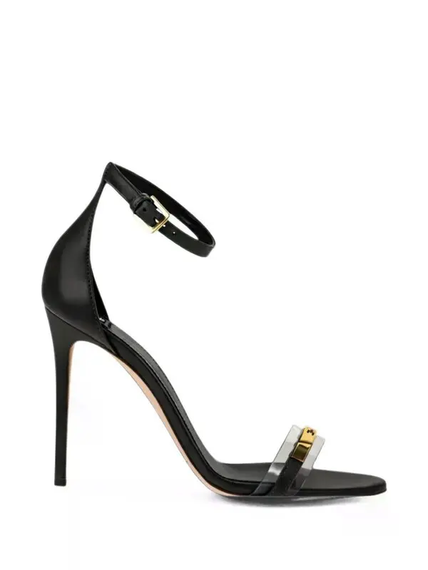 Elisabetta Franchi Logo-plaque Buckle-strap Sandals - Black