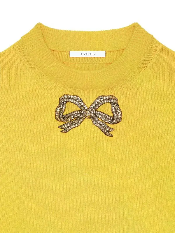 Givenchy Sweater In Wool And Cotton With Embroidered Bow