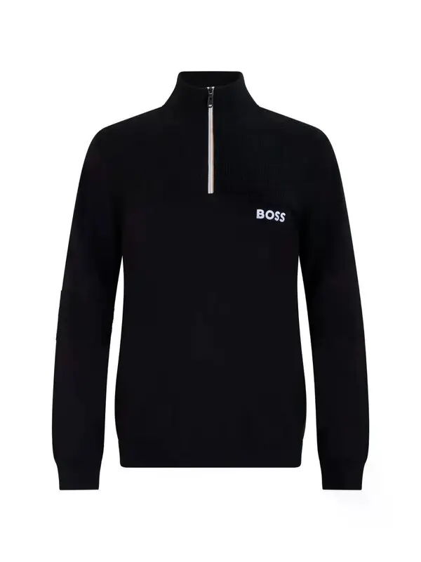 BOSS Quarter-zip Logo-print Sweater