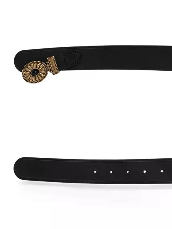 Etro Embellished-buckle Leather Belt - Black