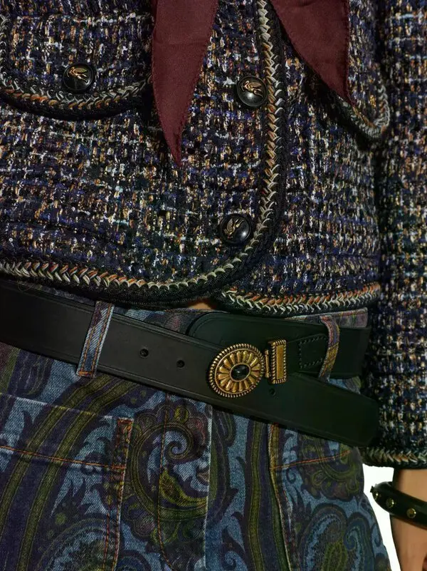 Etro Embellished-buckle Leather Belt