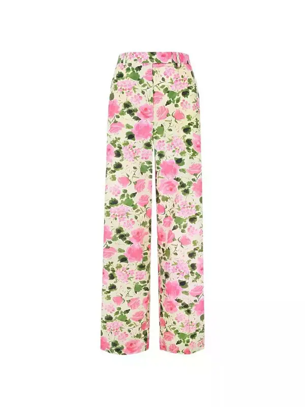 Liu Jo Floral-print Wide-leg Trousers - Neutrals
