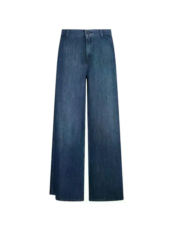 Liu Jo Flared Jeans With Rhinestones - Blue