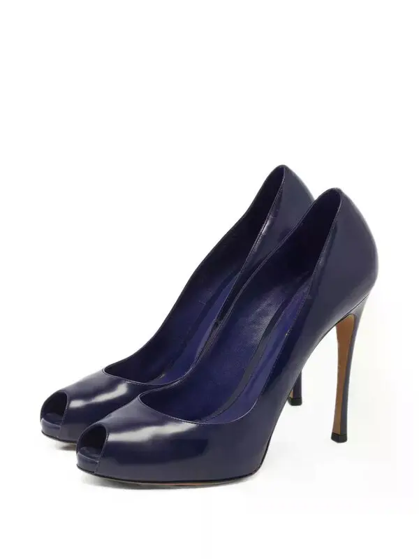 GIANVITO ROSSI Peep-toe Pumps - Blue