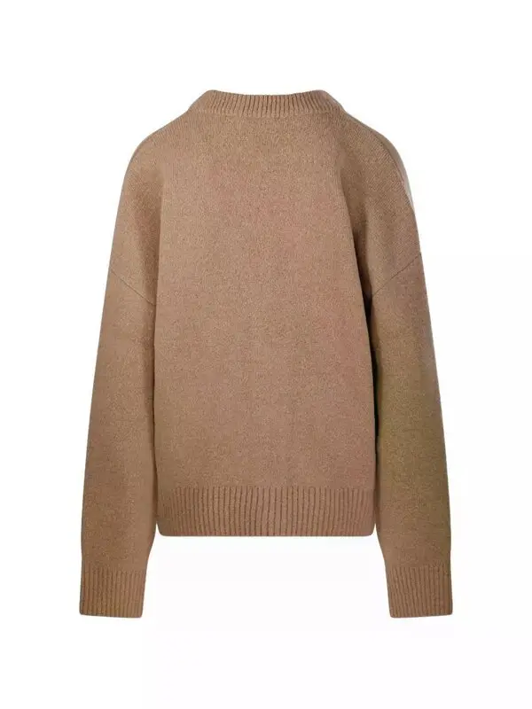 AMI Paris Cardigan With De Coeur - Neutrals