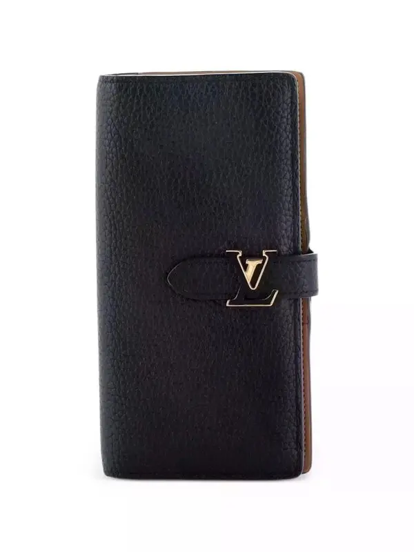 LOUIS VUITTON Capucines Vertical Wallet Leather Small Wallets - Black