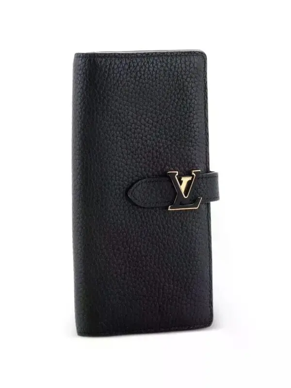 LOUIS VUITTON Capucines Vertical Wallet Leather Small Wallets - Black