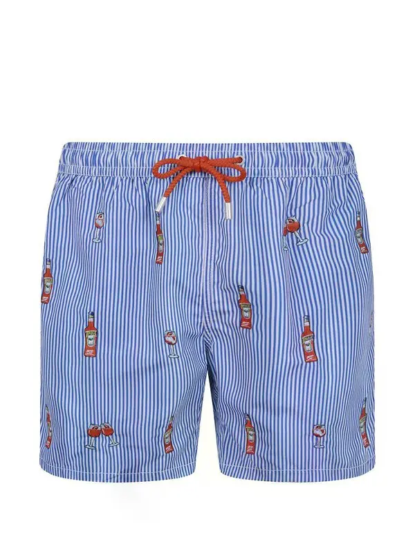 MC2 SAINT BARTH Striped Embroidered Swim Shorts