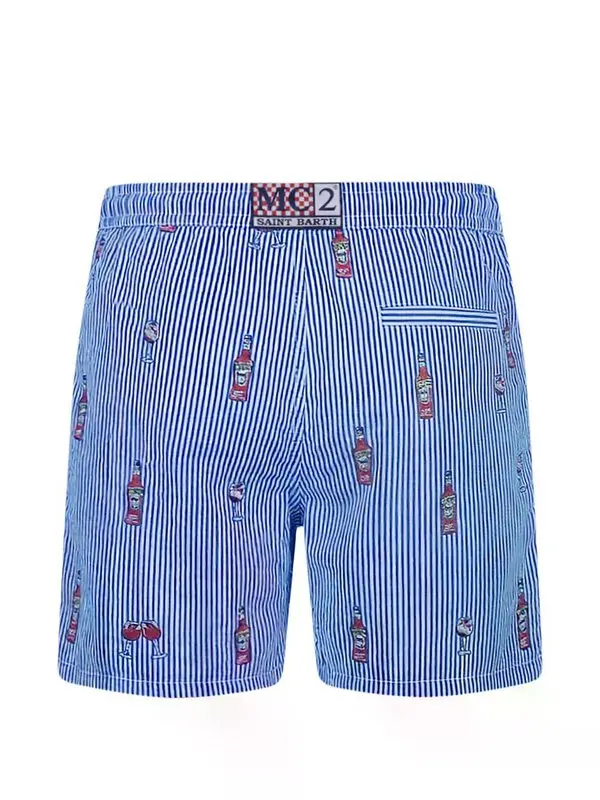 MC2 SAINT BARTH Striped Embroidered Swim Shorts