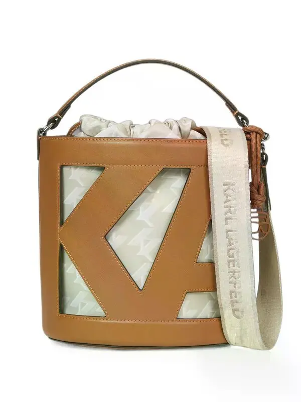 Karl Lagerfeld Ikon Monogram Bucket Bag - Brown