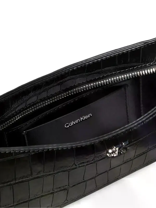 Calvin Klein Monogram Croc-effect Shoulder Bag