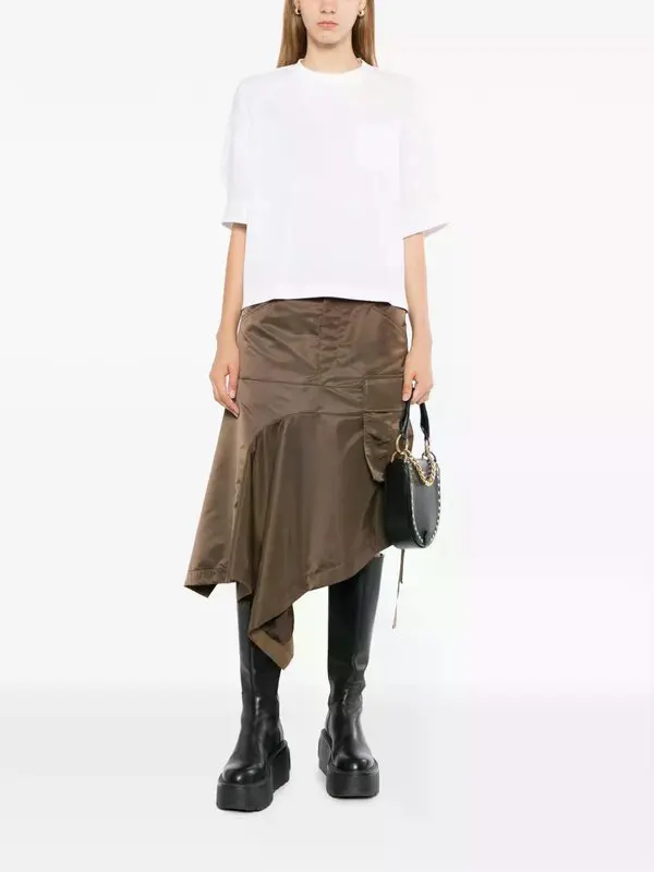 Sacai Asymmetric-hem Cargo Skirt - Brown