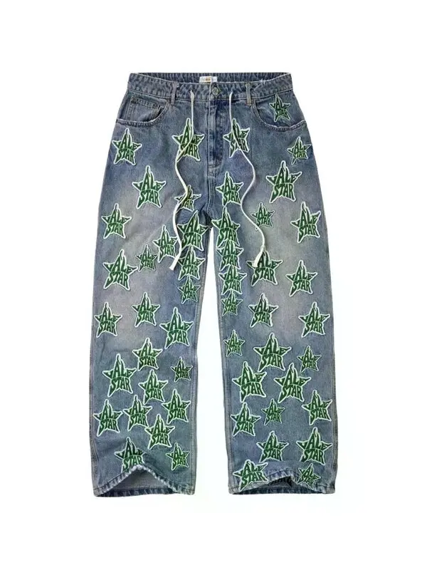 VALE FOREVER Allstar Star-patch Straight-leg Jeans