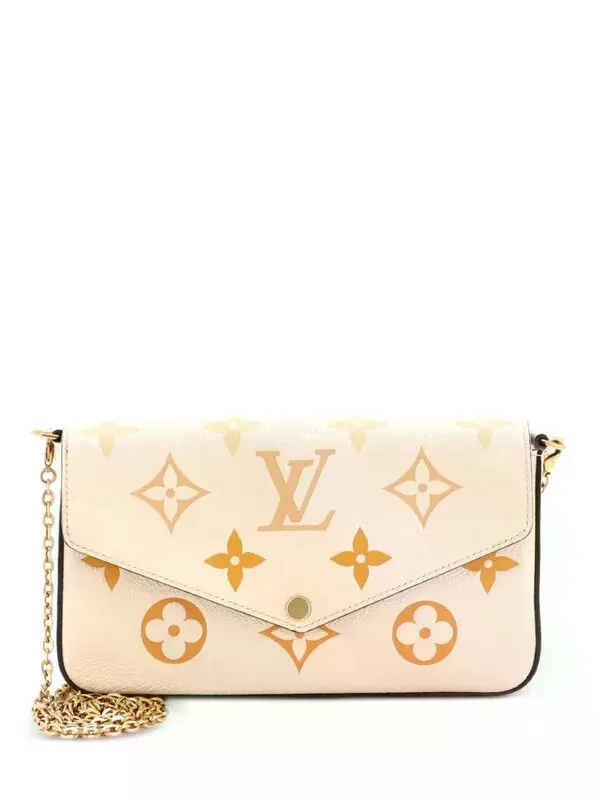 LOUIS VUITTON Felicie Pochette Monogram Empreinte Giant Shoulder Bag - Neutrals