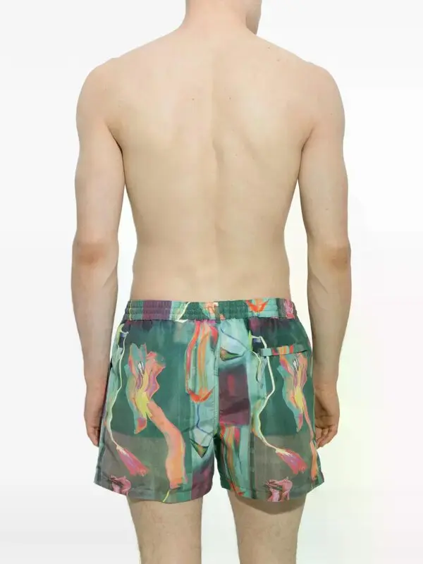 Paul Smith Glitch Floral' Print Swim Shorts