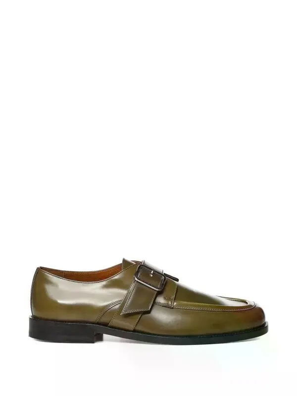 Marni Buckle-fastening Leather Loafers - Green