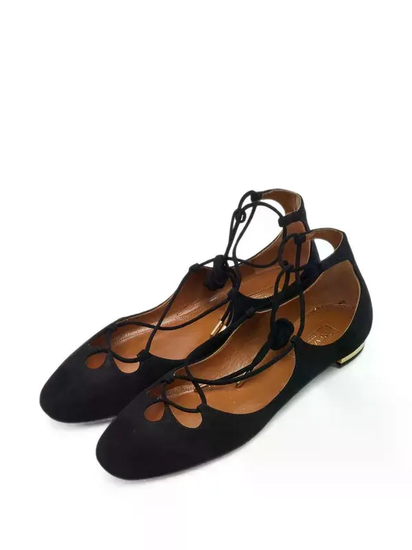 AQUAZZURA Christy Ankle-wrap Ballet Flats