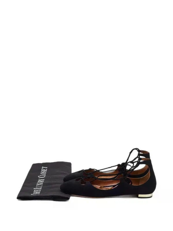AQUAZZURA Christy Ankle-wrap Ballet Flats