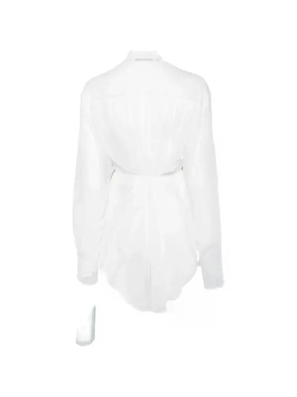 Isabel Benenato Gathered Tie-waist Blouse