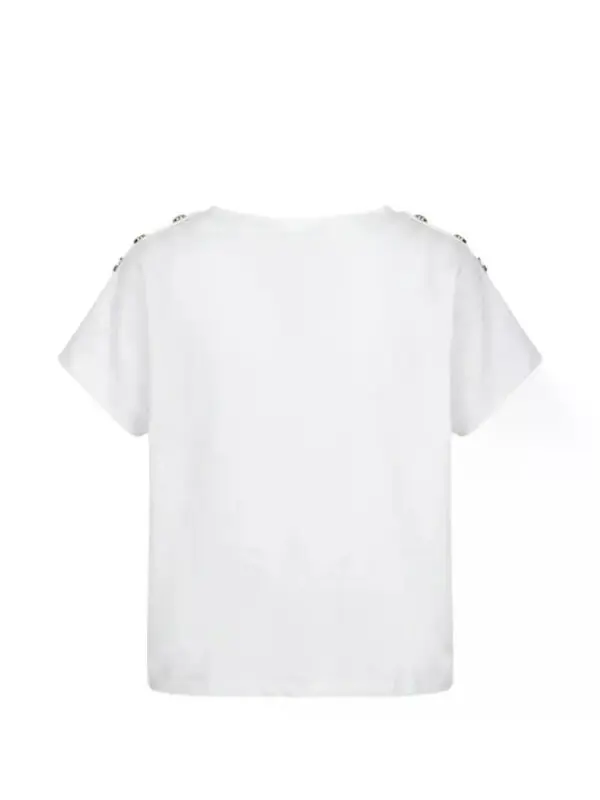 Liu Jo Floral-print Button-detail T-shirt