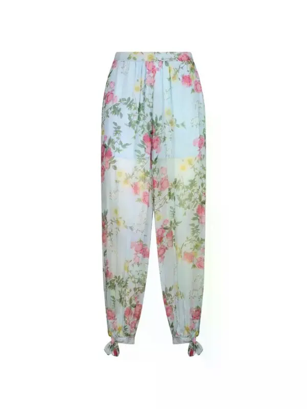 Liu Jo Floral Trousers - Blue
