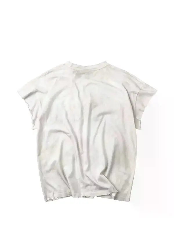 VALE FOREVER Graphic-print Cropped-sleeves Distressed T-shirt