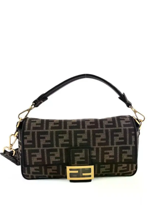 Fendi Baguette Nm Bag Zucca Canvas Medium Shoulder Bag