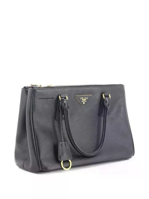 Prada Double Zip Lux Saffiano Leather Small Tote Bag