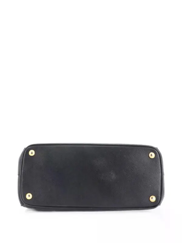 Prada Double Zip Lux Saffiano Leather Small Tote Bag