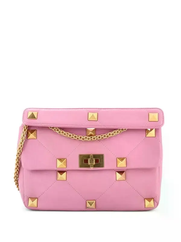 Valentino Garavani Roman Stud Flap Bag Quilted Leather Medium Crossbody Bag