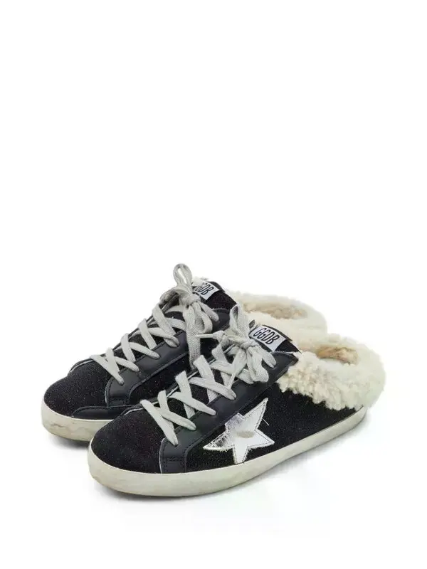 GOLDEN GOOSE Super-star Shearling Sneakers - Black