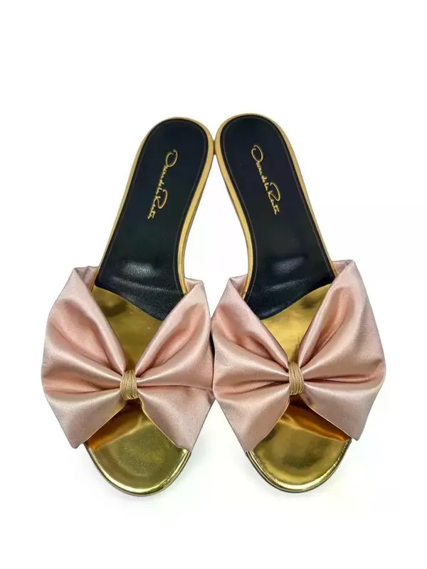 Oscar De La Renta Bow-accent Satin Sandals