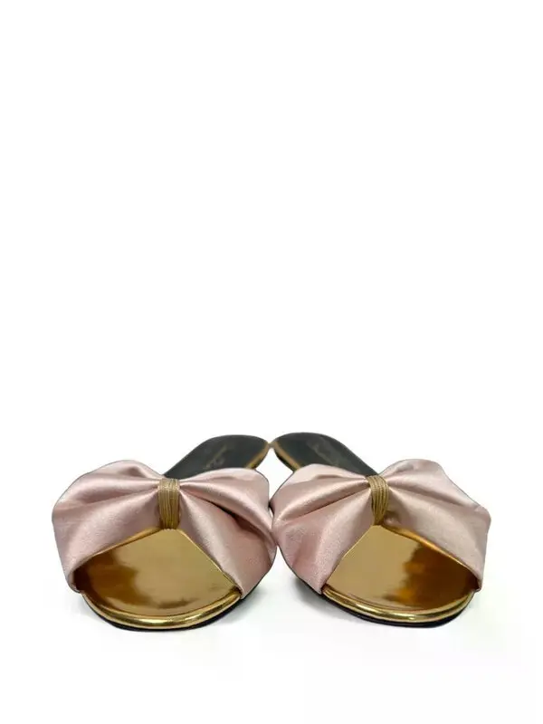 Oscar De La Renta Bow-accent Satin Sandals