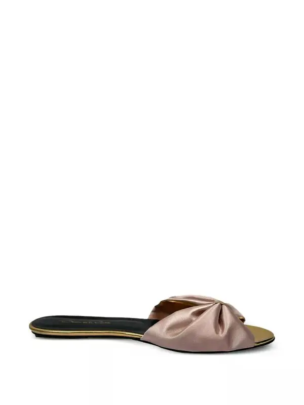 Oscar De La Renta Bow-accent Satin Sandals - Pink