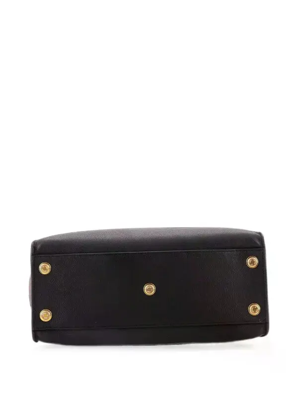 LOUIS VUITTON On My Side Leather With Monogram Canvas Mm Tote Bag