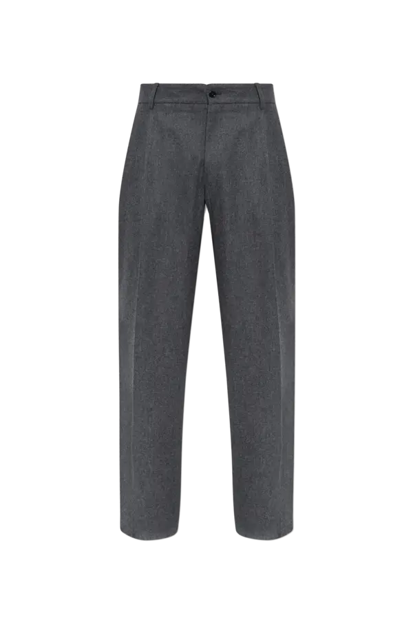 Dolce & Gabbana Wool Pleated Trousers - Grey