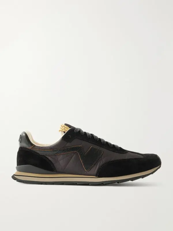 Visvim Fkt Runner Leather And Suede-trimmed Shell Sneakers