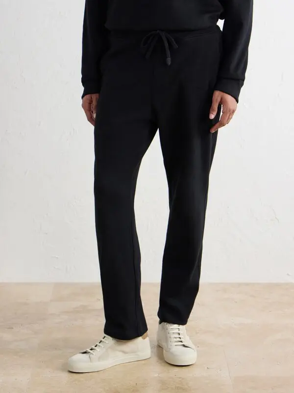 Canali Straight-leg Cotton And Cashmere-blend Jersey Drawstring Sweatpants