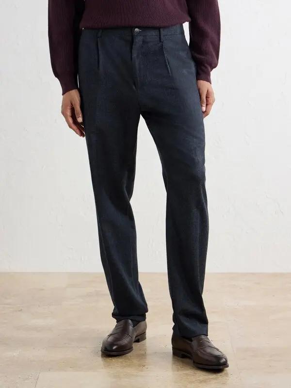 Canali Straight-leg Wool-flannel Trousers
