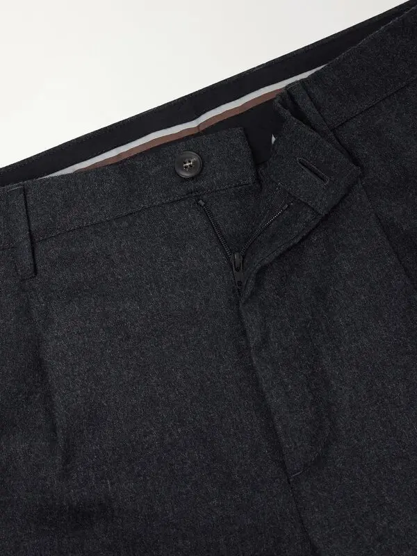 Canali Straight-leg Wool-flannel Trousers