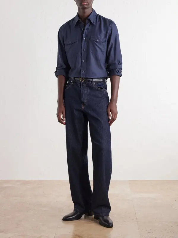 Husbands Cotton And Silk-blend Twill Shirt