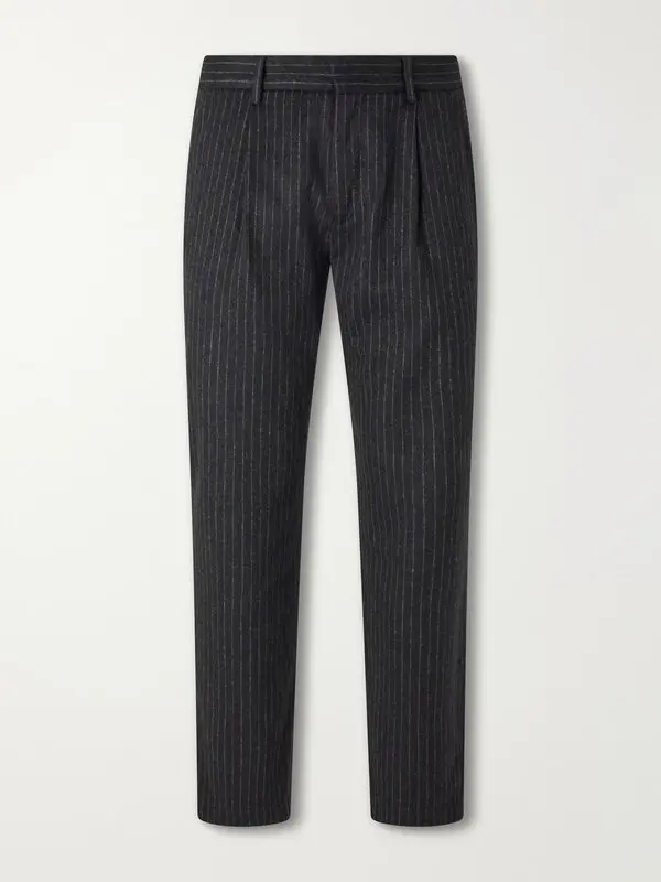 Barena Venezia Straight-leg Pleated Pinstriped Wool-blend Trousers