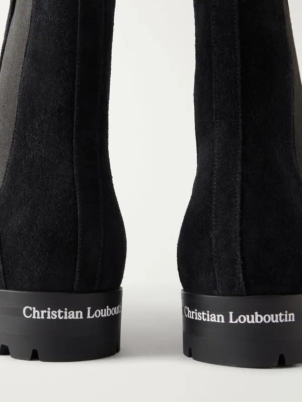 CHRISTIAN LOUBOUTIN Carvenos Suede Chelsea Boots